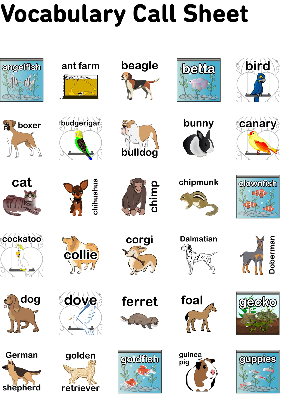 Pets Bingo 7x7 (100 pages + call sheet) | Made By Teachers