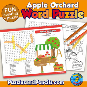 Apple Orchard Word Search Puzzle Activity Page | Wordsearch | Made By ...