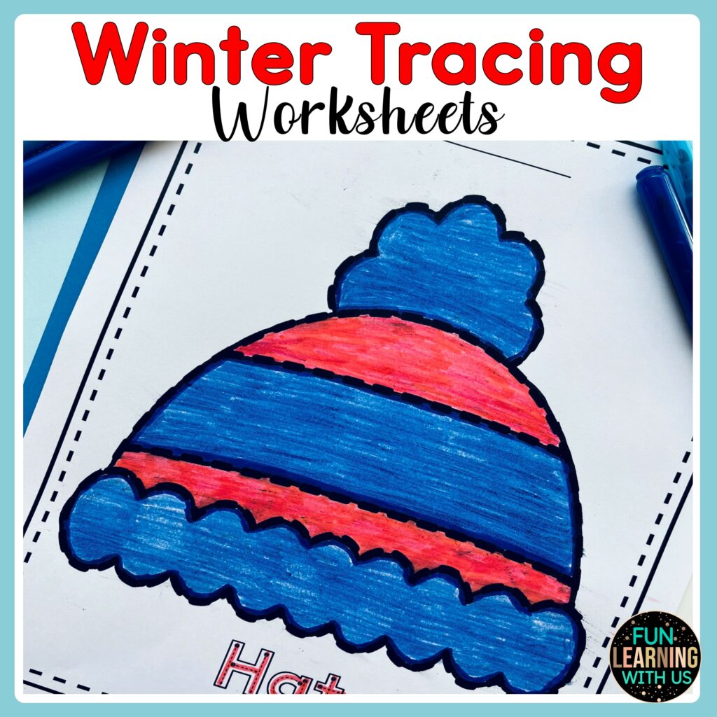 Winter Picture Tracing & Coloring Fine Motor Activity | January ...