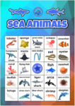 Sea Animals Bingo 5x5 (100 pages + call sheet) | Made By Teachers