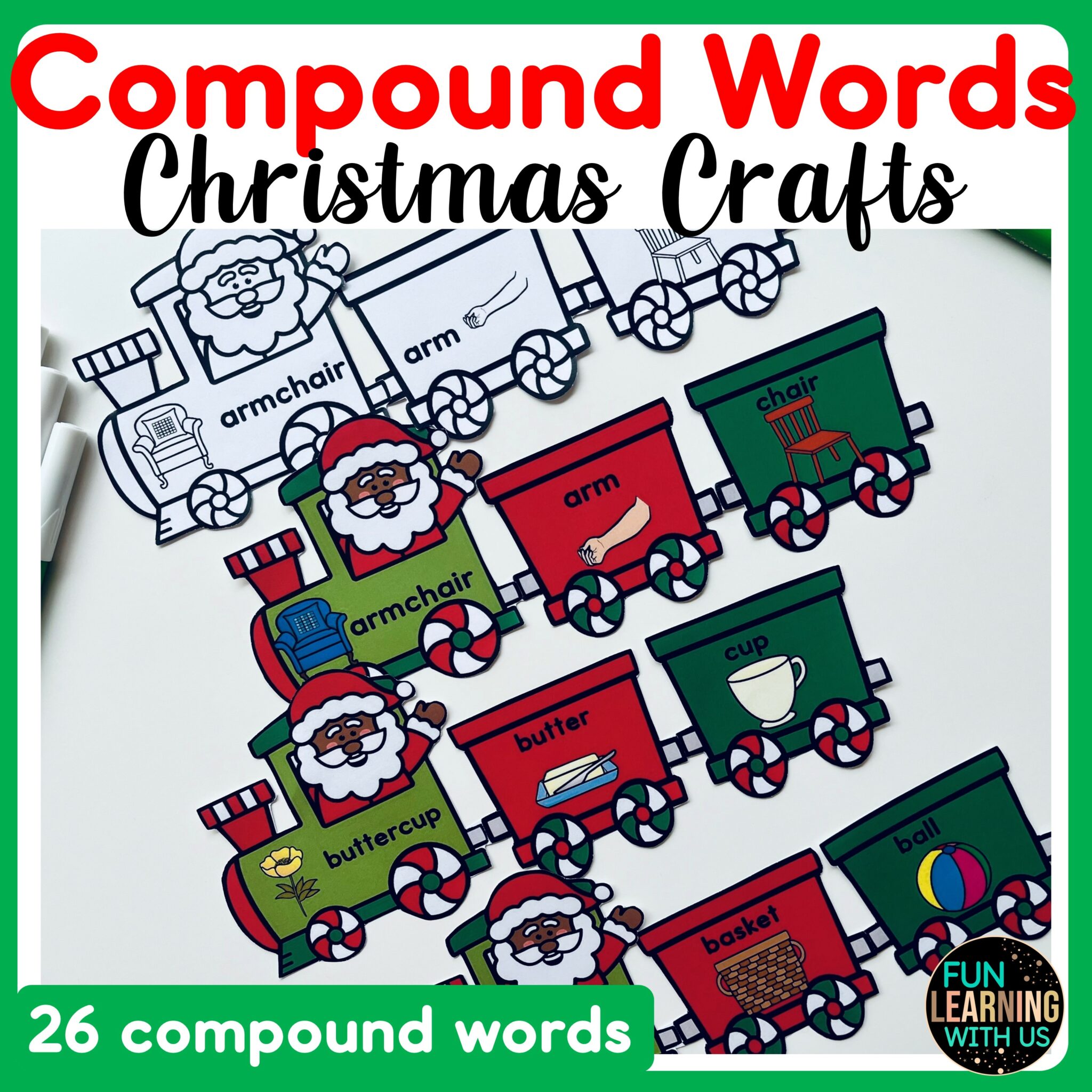 Christmas Train Compound Words Craft | December Kindergarten Center ...