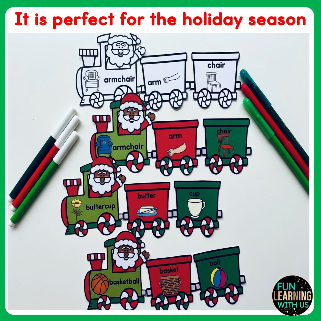 Christmas Train Compound Words Craft | December Kindergarten Center ...