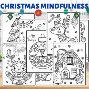 Christmas Zentangle Mandala Coloring Pages,Winter mindfulness stress ...