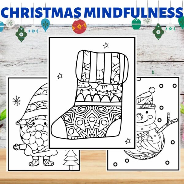 Christmas Zentangle Mandala Coloring Pages,Winter mindfulness stress ...