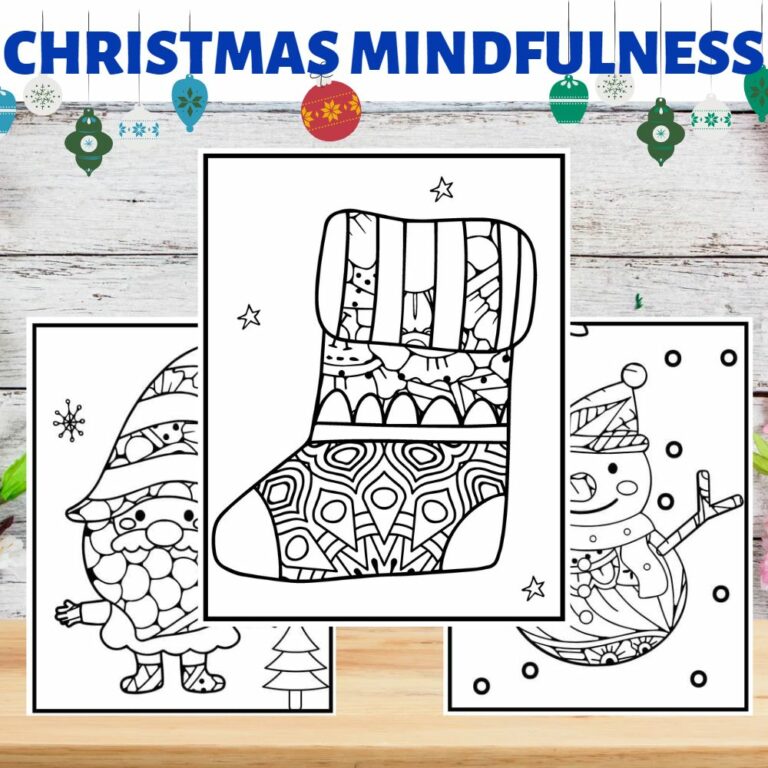 Christmas Zentangle Mandala Coloring Pages,Winter mindfulness stress ...