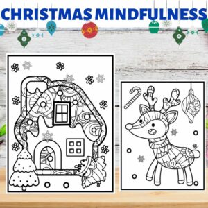 Christmas Zentangle Mandala Coloring Pages,Winter mindfulness stress ...