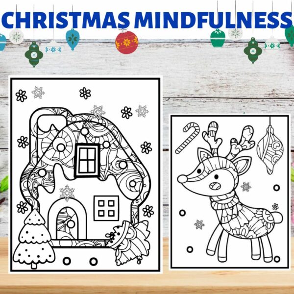 Christmas Zentangle Mandala Coloring Pages,Winter mindfulness stress ...