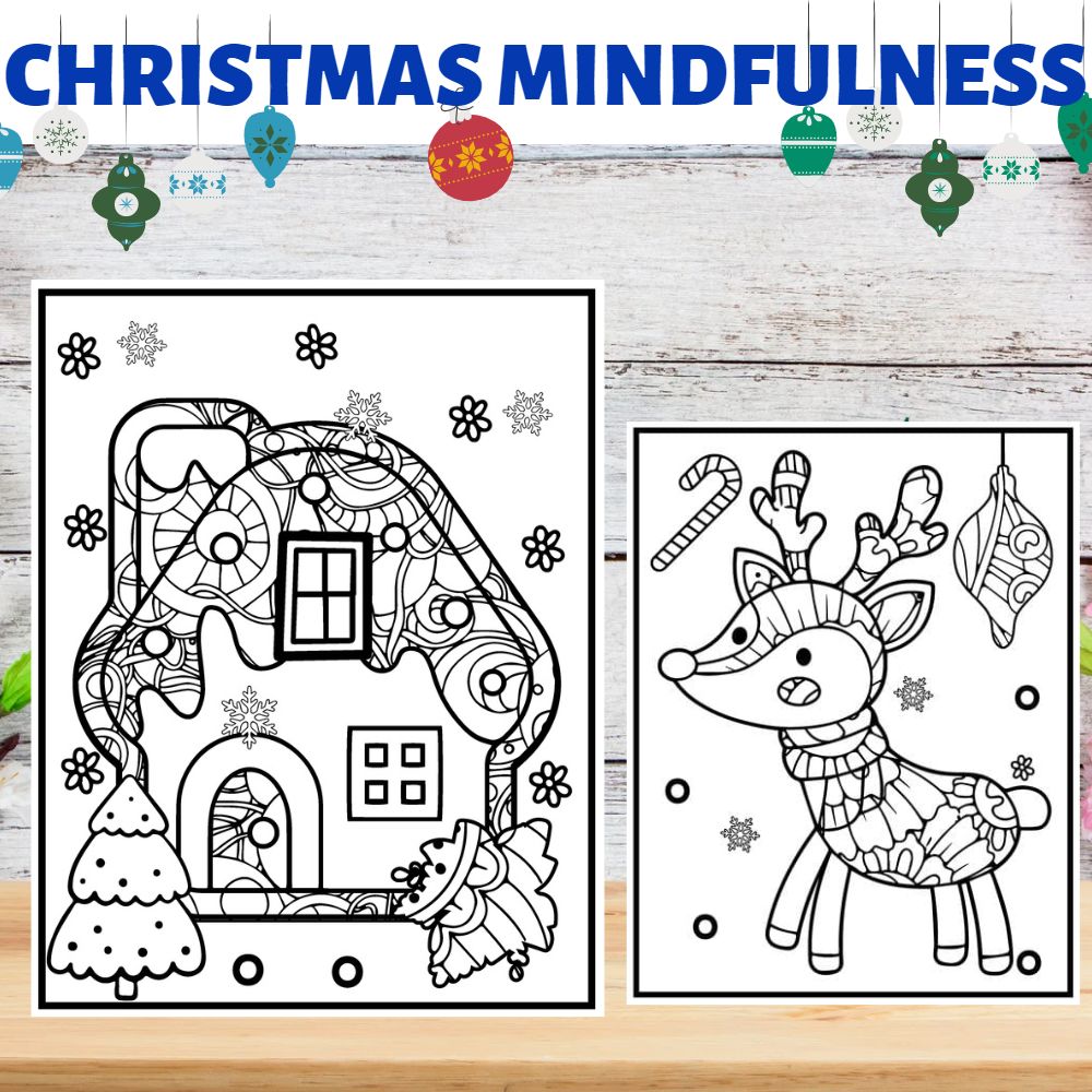 Christmas Zentangle Mandala Coloring Pages,Winter mindfulness stress ...