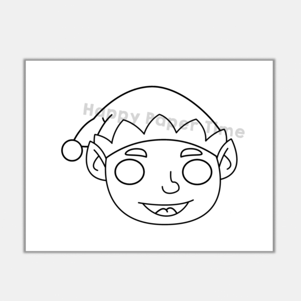 Christmas Elf Paper Mask Printable Coloring Costume Craft Activity ...