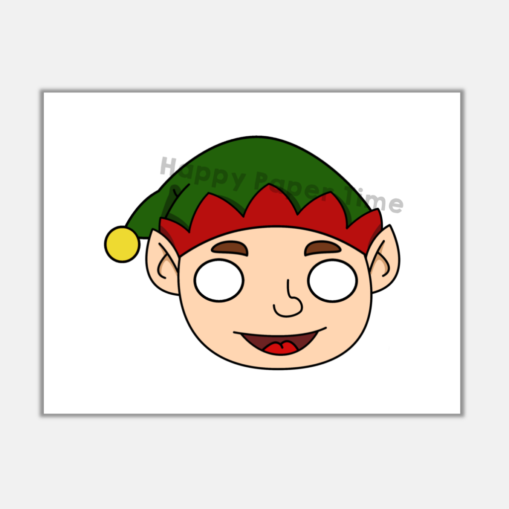 Christmas Elf Paper Mask Printable Costume Craft Activity Winter | Made ...