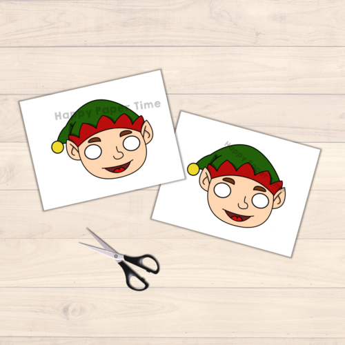 Christmas Elf Paper Mask Printable Costume Craft Activity Winter | Made ...