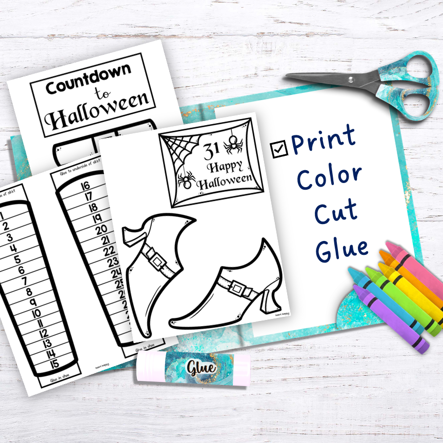 Witch Stockings Countdown Craft for Halloween or October | Made By Teachers