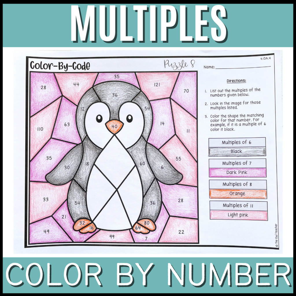Multiples Color By Number Activity | Made By Teachers