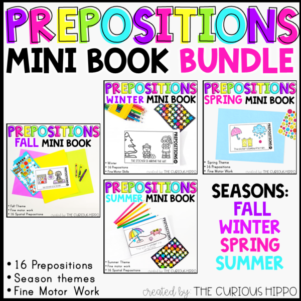 Spatial Concepts Preposition mini-book - Seasonal Bundle | Made By Teachers