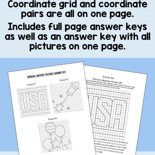 Patriotic Coordinate Plane Mystery Graphing Pictures in Quadrant I ...