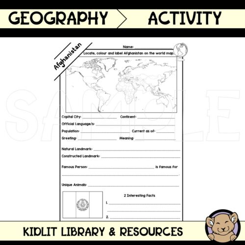 Afghanistan Fact File Worksheet | Made By Teachers