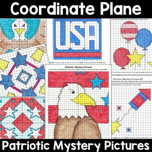 Patriotic Coordinate Plane Mystery Graphing Pictures BUNDLE | Made By ...