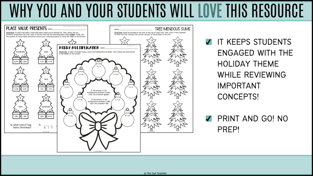 Math and Language Arts Holiday Christmas Practice Worksheets and ...