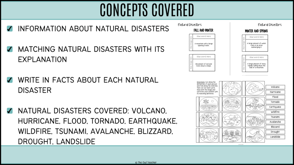 Natural Disasters Vocabulary Interactive Booklet | Made By Teachers