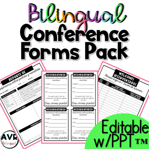 Bilingual Parent Teacher Conference Forms Pack | Print & Go | Editable ...