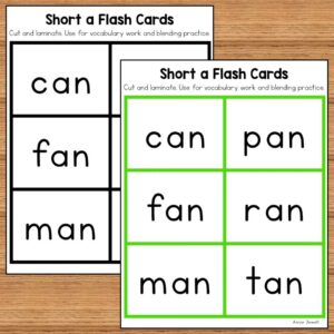 Short Vowel CVC Word Cards - Flash Cards and Word Lists - Short a ...