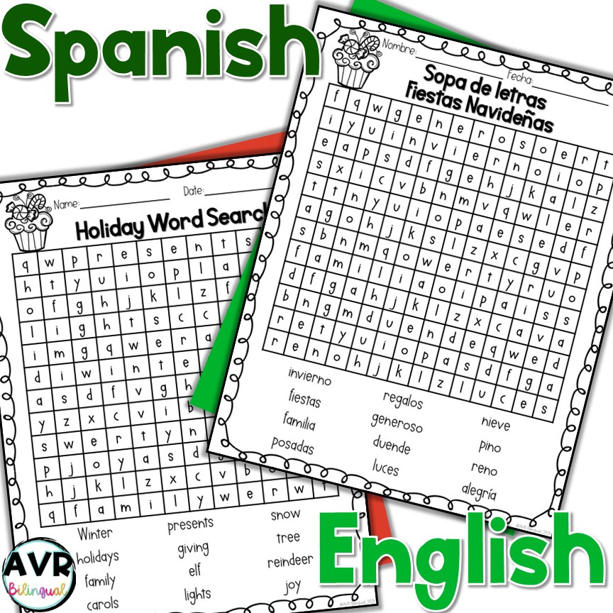 Christmas Bilingual Activity Fun Packet | No Prep Print & Go | Spanish ...