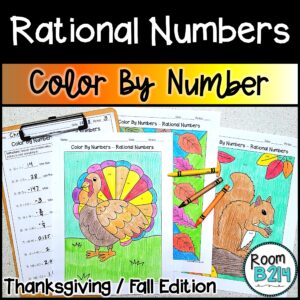 Rational Number Thanksgiving Color By Number TEKS 7.3A | Made By Teachers