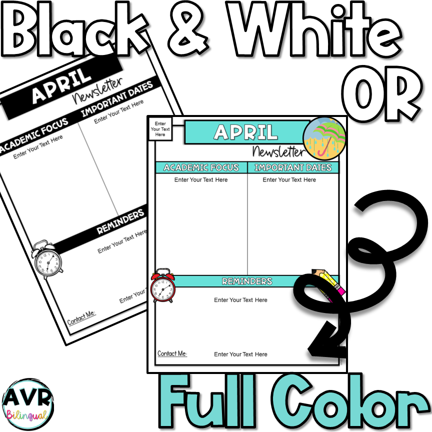 Monthly Newsletter Templates | EDITABLE | Bilingual | English/Spanish ...