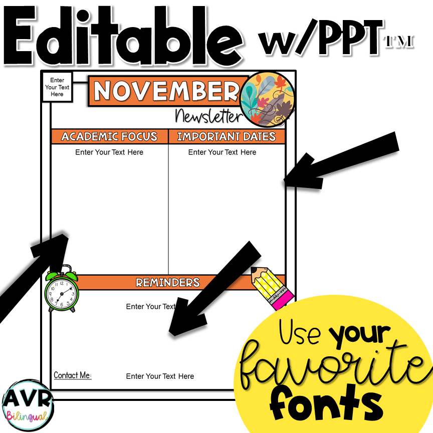 Monthly Newsletter Templates | EDITABLE | Bilingual | English/Spanish ...