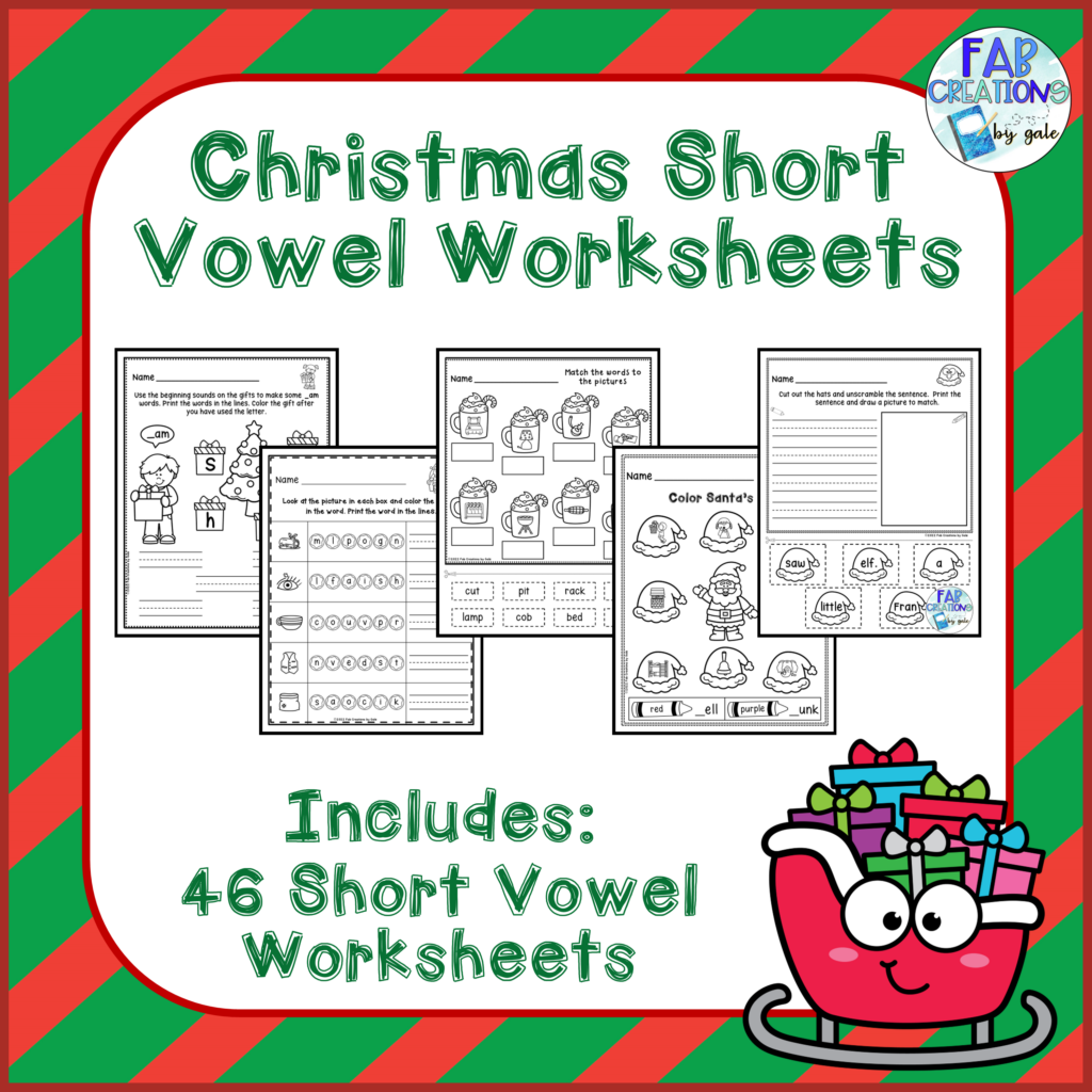 Christmas Short Vowel Worksheets | Made By Teachers