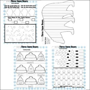 Three Snow Bears Winter Book Companion Reading Comprehension Study Unit ...