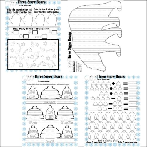 Three Snow Bears Winter Book Companion Reading Comprehension Study Unit ...