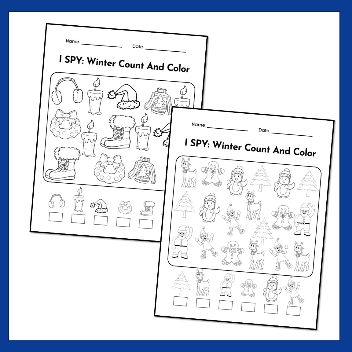 Winter I SPY Coloring Pages | Christmas I Spy Coloring Games | December ...