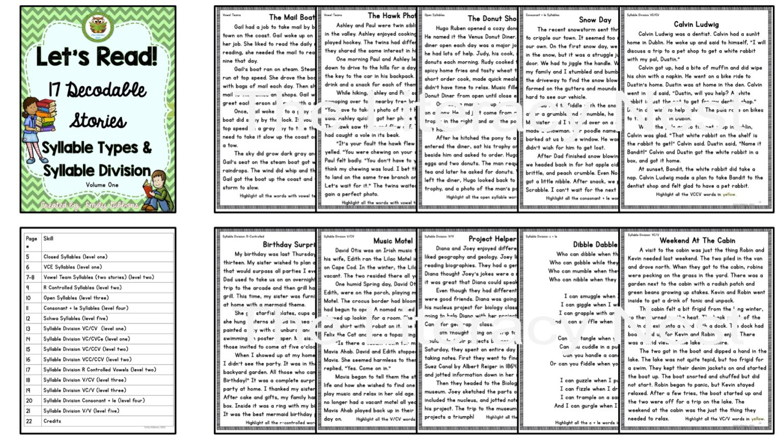 Decodable Passages for Syllable Division and Syllable Types - Made By ...