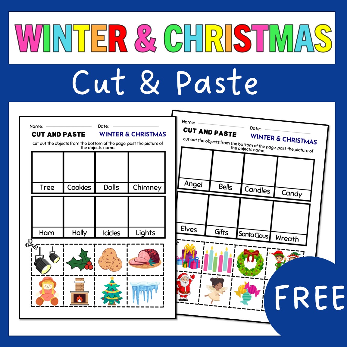 Cut and Paste Winter & Christmas Themed | December Activity | Made By ...
