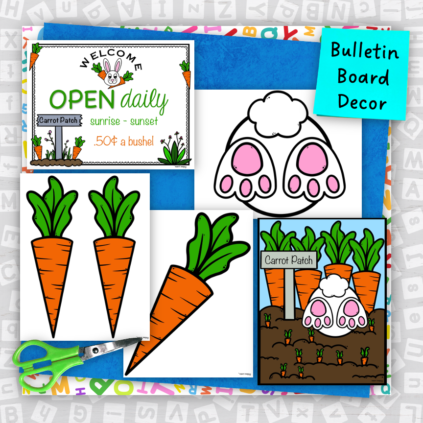 Bunny in Carrot Patch Craft and Decor | Spring Craft | Easter Craft ...