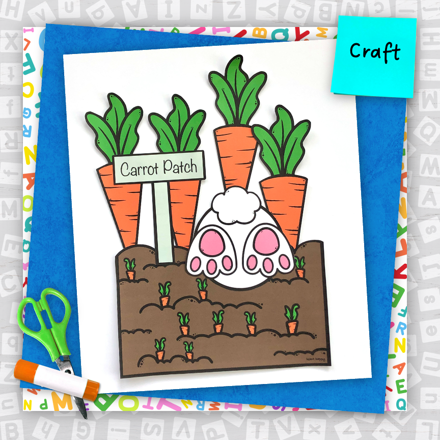Bunny in Carrot Patch Craft and Decor | Spring Craft | Easter Craft ...