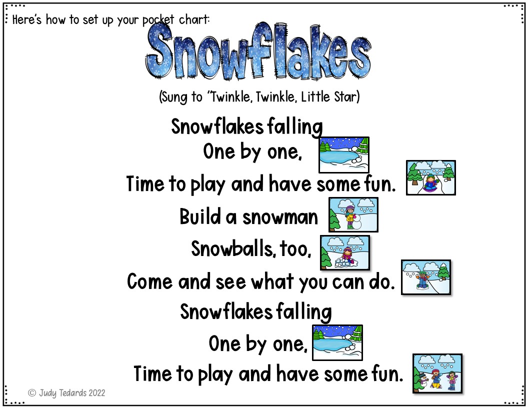 Snowflakes {Pocket Chart Song} | Made By Teachers