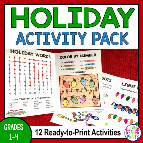 December Holidays Activity Booklet - Time Fillers - Holiday Gift for ...