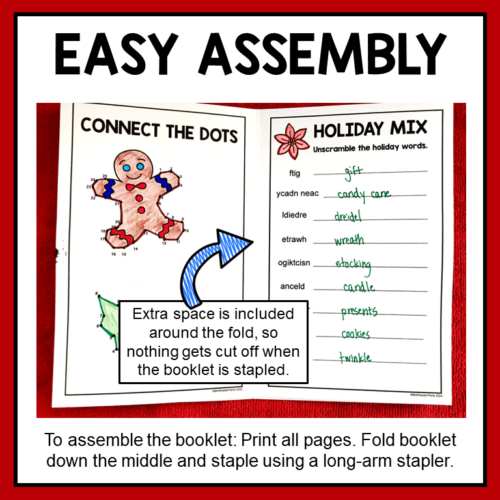 December Holidays Activity Booklet - Time Fillers - Holiday Gift for ...