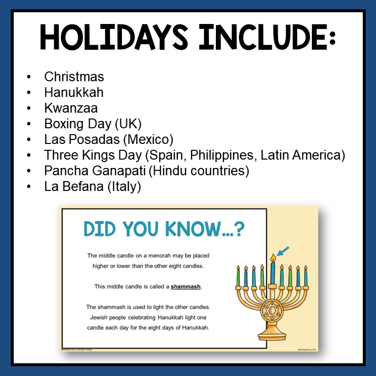 December Holidays Library Bundle - Christmas - Hanukkah - Kwanzaa ...