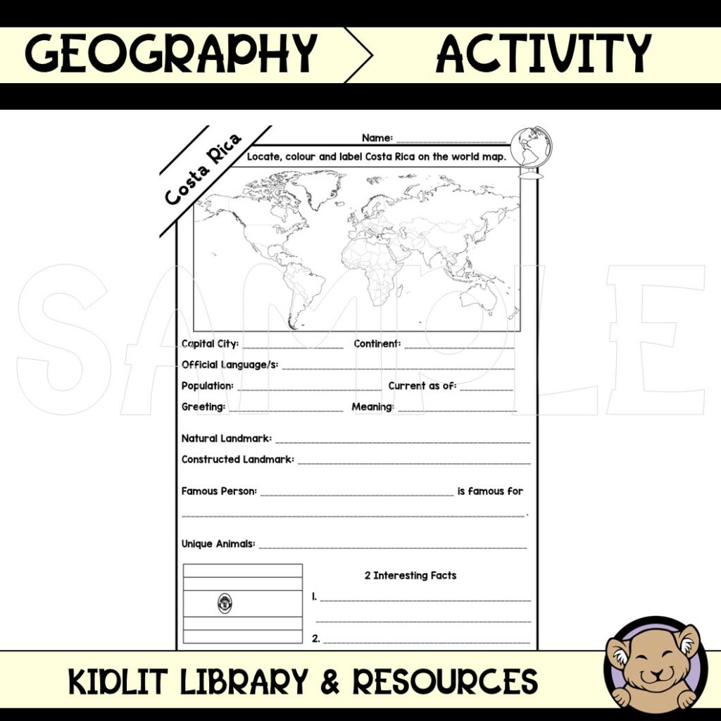 Costa Rica Fact File Worksheet | Made By Teachers