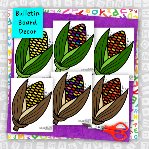 Fall Corn Craft and Bulletin Board Decor | Made By Teachers