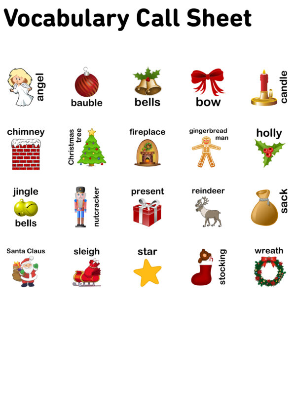 Christmas Bingo 3x3 (5 pages + call sheet) | Made By Teachers