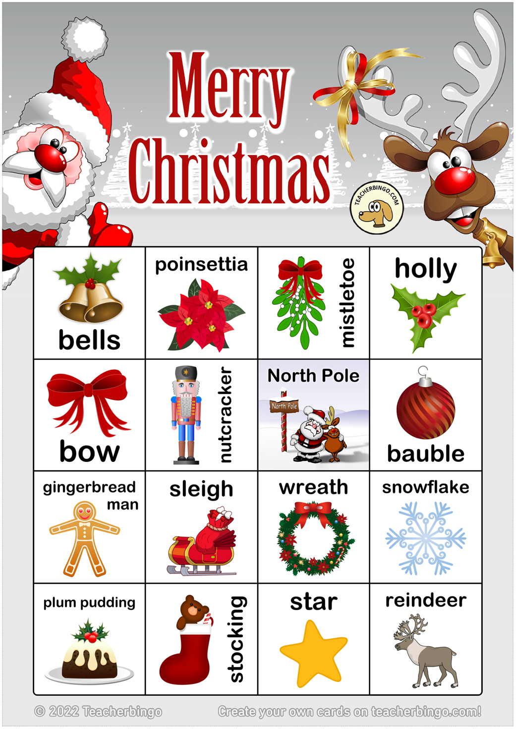 Christmas Bingo 4x4 (5 pages + call sheet) | Made By Teachers