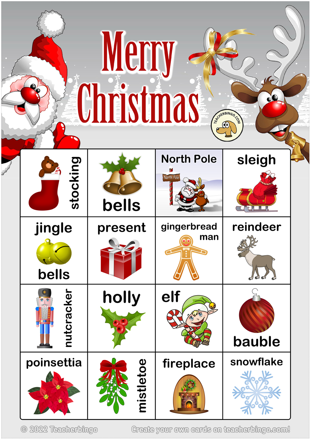 Christmas Bingo 4x4 (5 pages + call sheet) | Made By Teachers