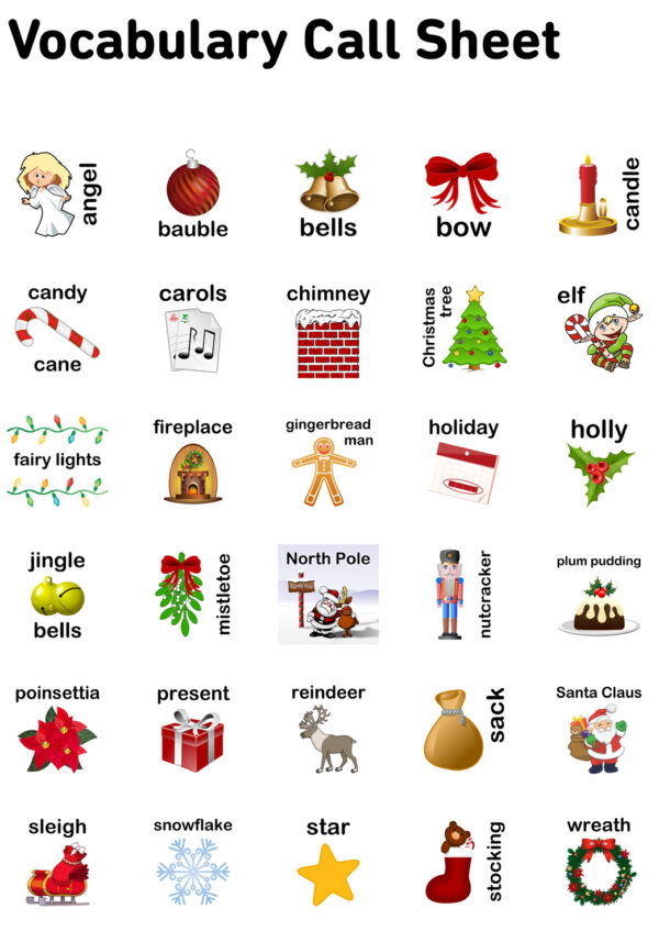Christmas Bingo 4x4 (5 pages + call sheet) | Made By Teachers