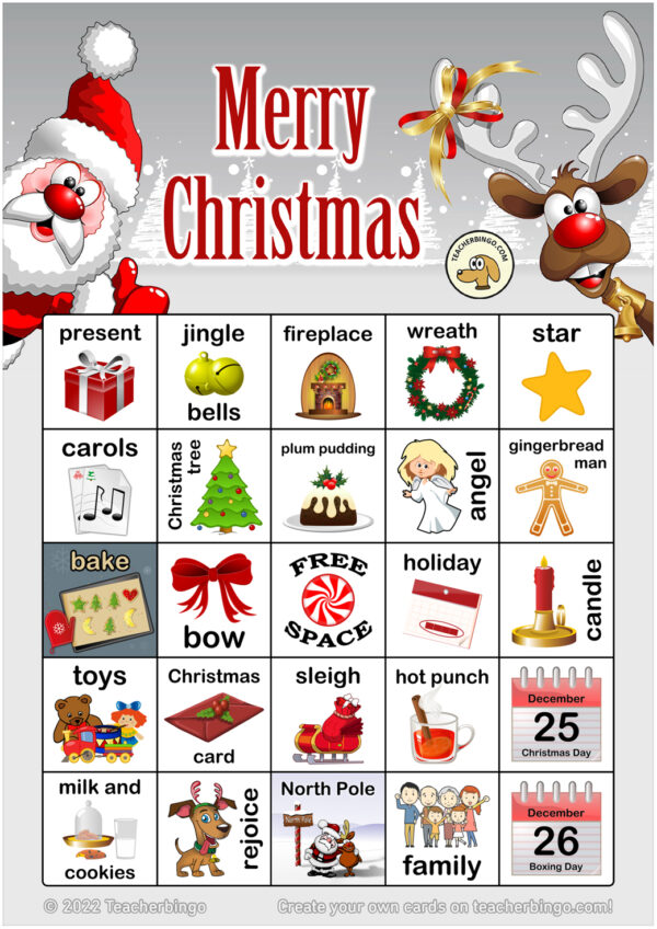 Christmas Bingo 5x5 (5 pages + call sheet) | Made By Teachers