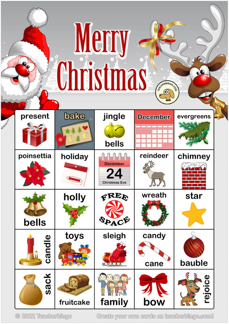 Christmas Bingo 5x5 (100 pages + call sheet) | Made By Teachers