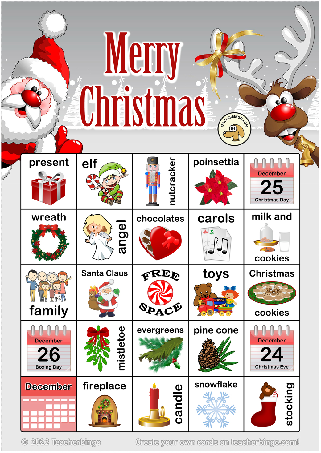 Christmas Bingo 5x5 (100 pages + call sheet) | Made By Teachers
